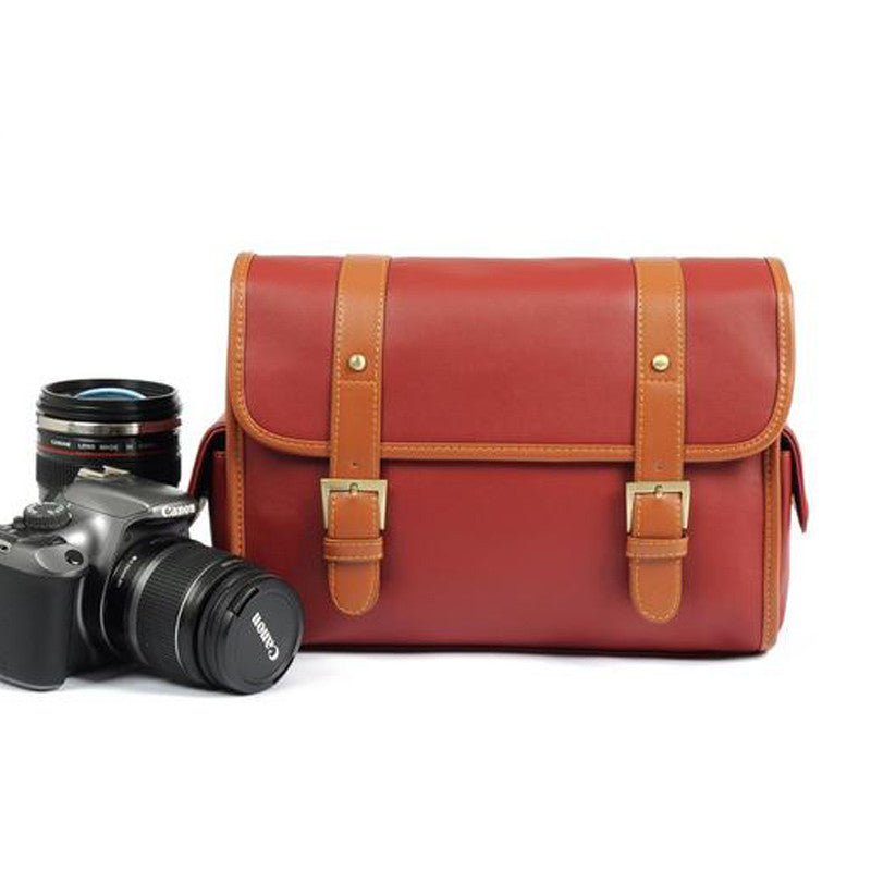 Handcrafted DSLR Camera Bag Messenger Vintage PU Leather Camera Bag Le ...