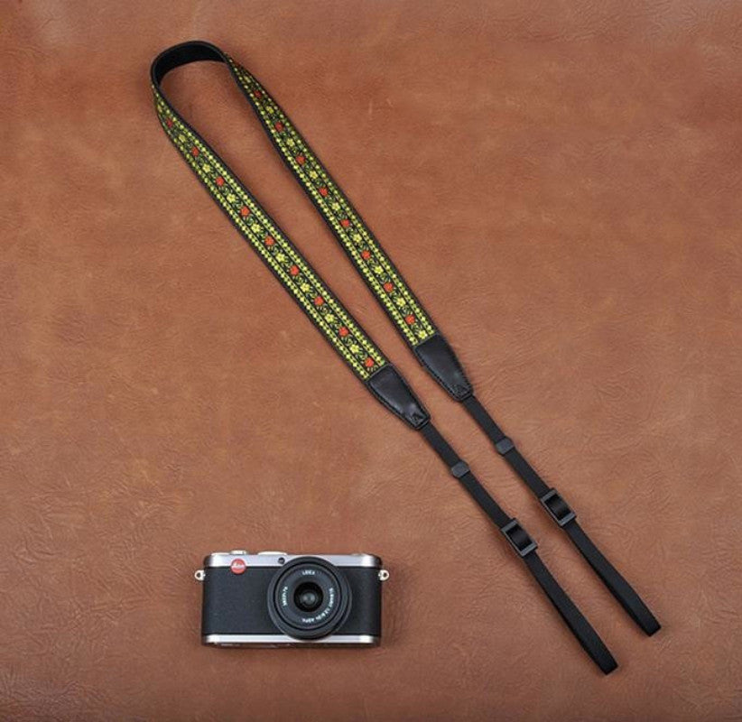 Embroidered Style National wind Strap Handmade Leather Camera Strap ...
