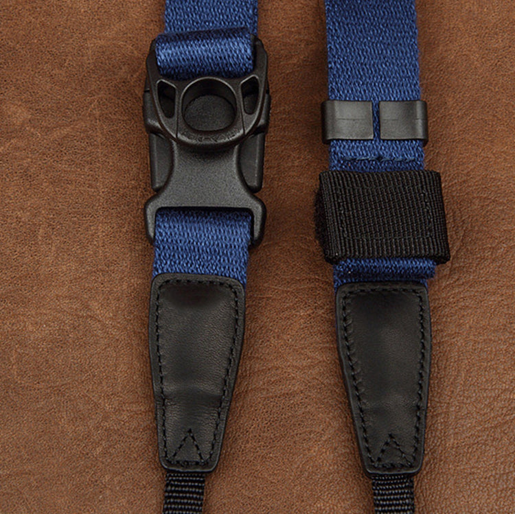Ninja Blue Cotton DSLR Handmade Leather Camera Strap 1567 – icambag