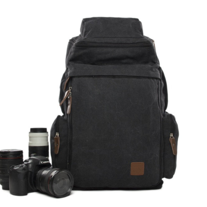 Black Maxi Camera Backpack DSLR Canvas Bag Professional Camera Backpac ...