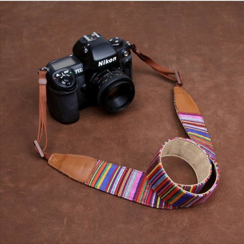 Indian Pinstripe Strap Handmade Leather Camera Strap Style Holiday-720 ...