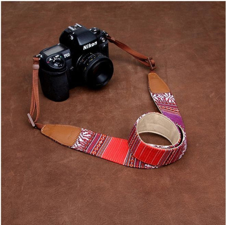 Stripe Colorful Handmade Leather Camera Strap Bohemia Style CS065 – icambag