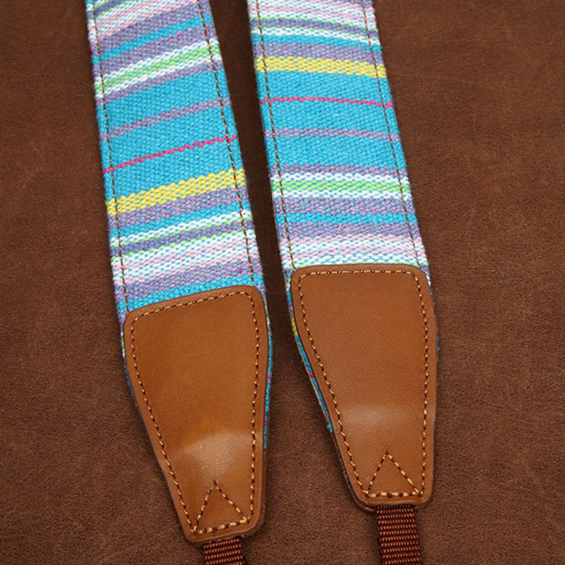 Soft Cotton DSLR Camera Stripe Handmade Leather In Bohemia CS063 – icambag