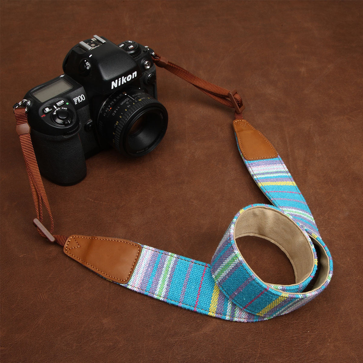 Soft Cotton DSLR Camera Stripe Handmade Leather In Bohemia CS063 – icambag